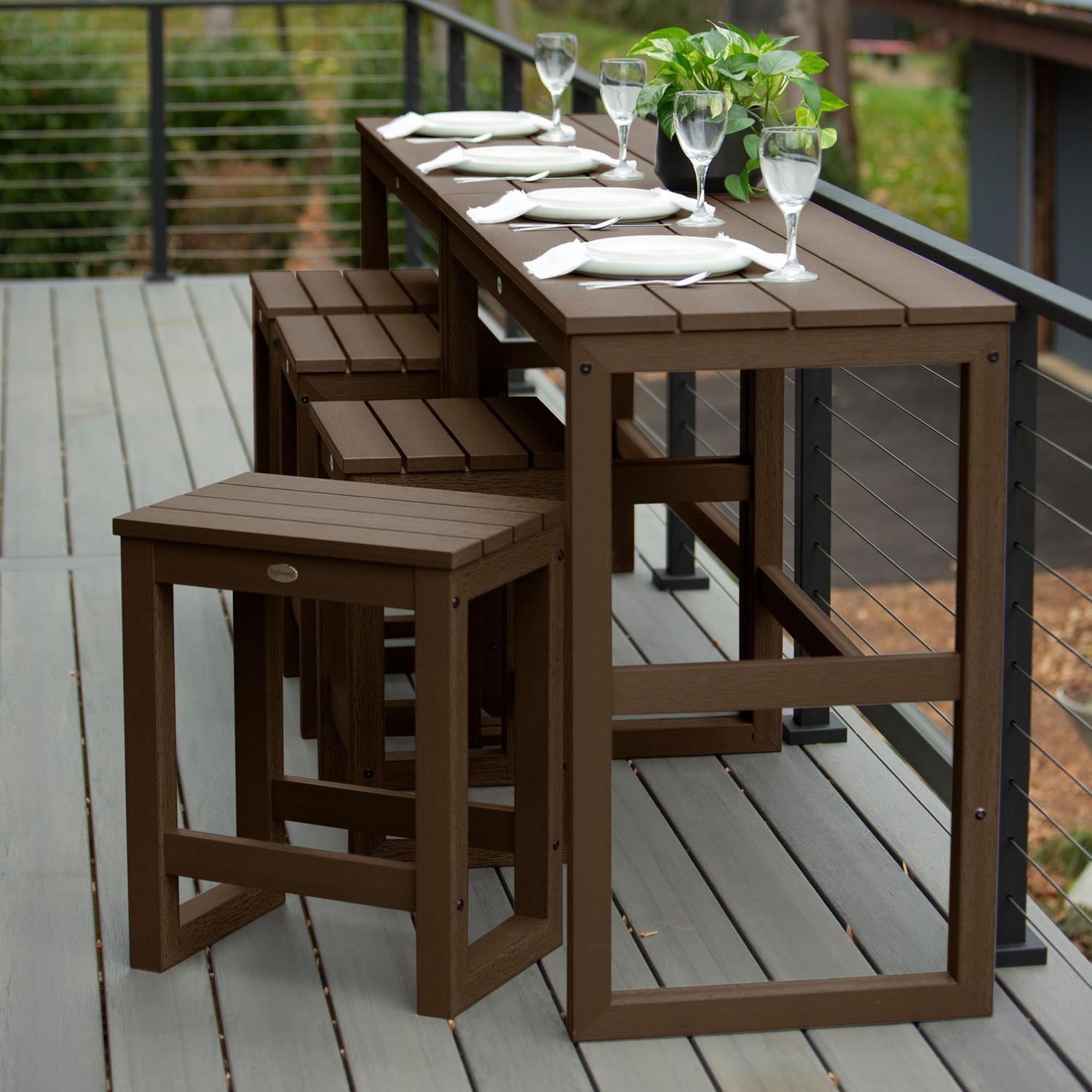 Audubon 6 Pc Recycled Plastic Counter Height Balcony Dining Bar Set in ...