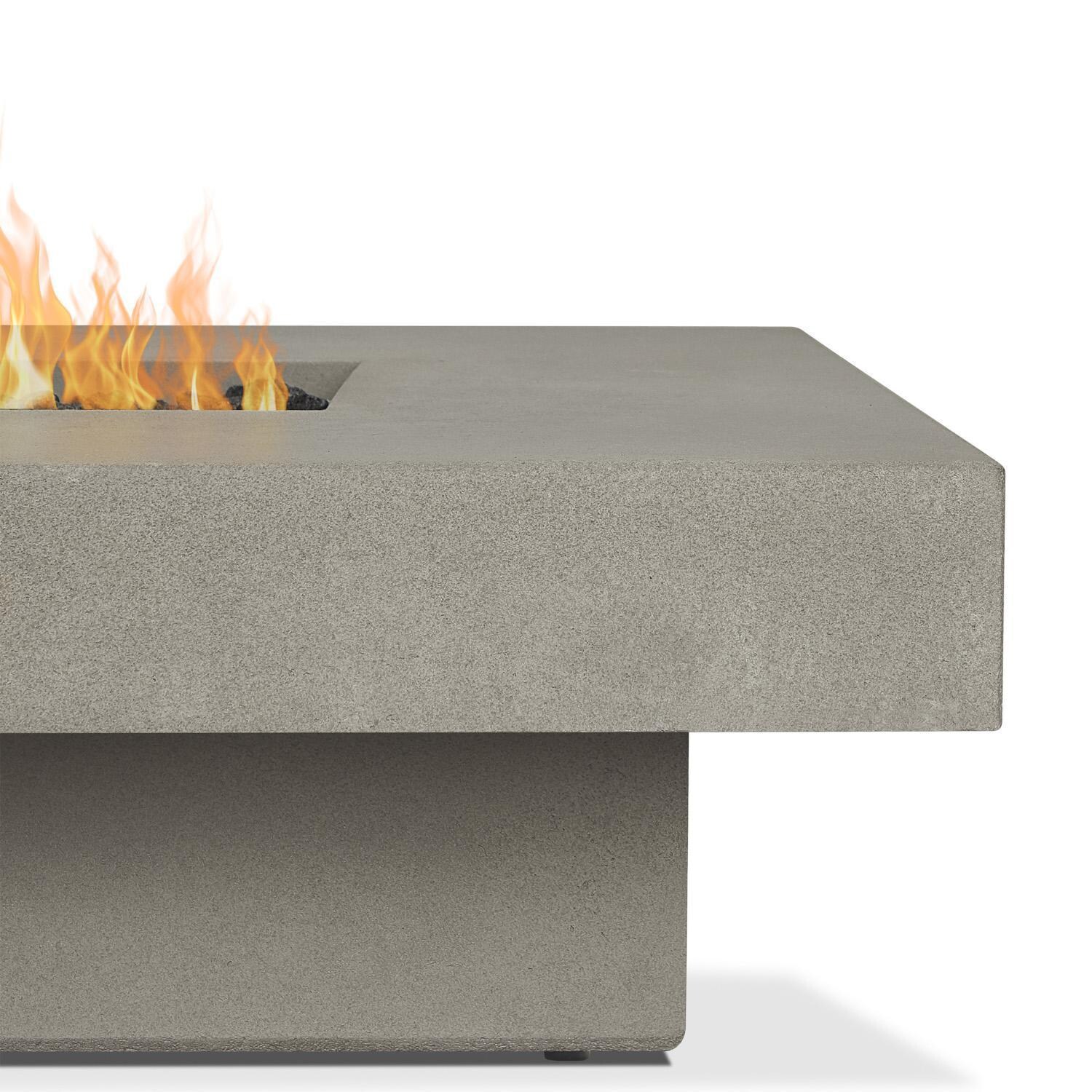 Hickory Bay 72 Inch Rectangular GFRC Natural Gas Fire Pit Table in ...