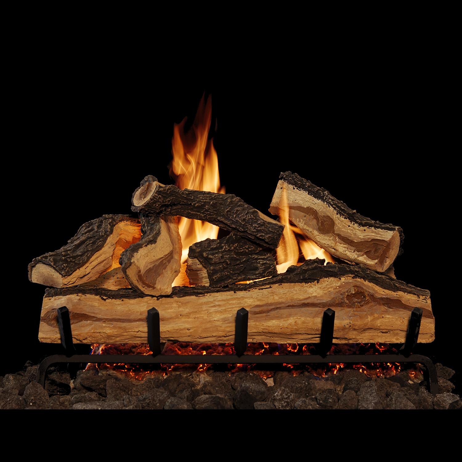 Grand Canyon 24-Inch Mountain Split Oak Vented Propane Log Set W/ 2 BRN ...