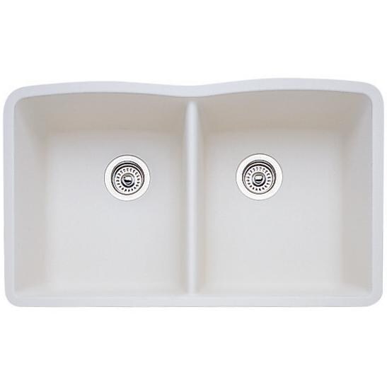 Blanco Diamond 32 X 19 Equal Double Bowl Silgranit II Undermount Sink ...