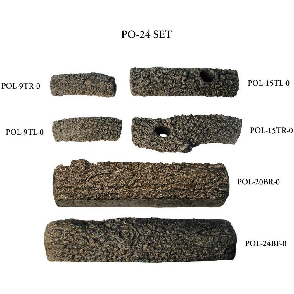 Peterson Real Fyre 24-Inch Post Oak Gas Log Set With Vented Natural Gas ...