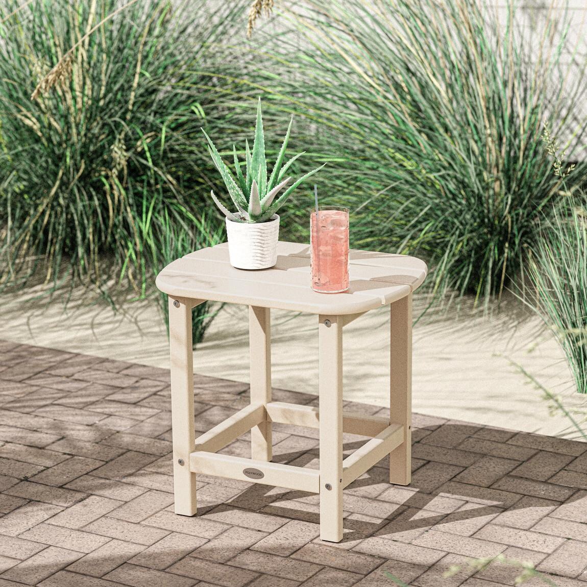POLYWOOD South Beach 18-Inch Side Table - Sand : BBQGuys