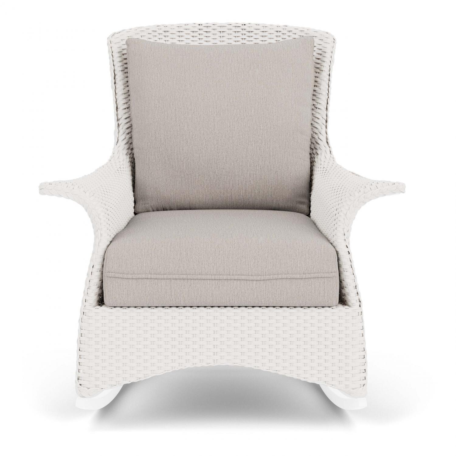 Mandalay Wicker Rocking Chair in White/Remy Cloud By Lloyd Flanders ...
