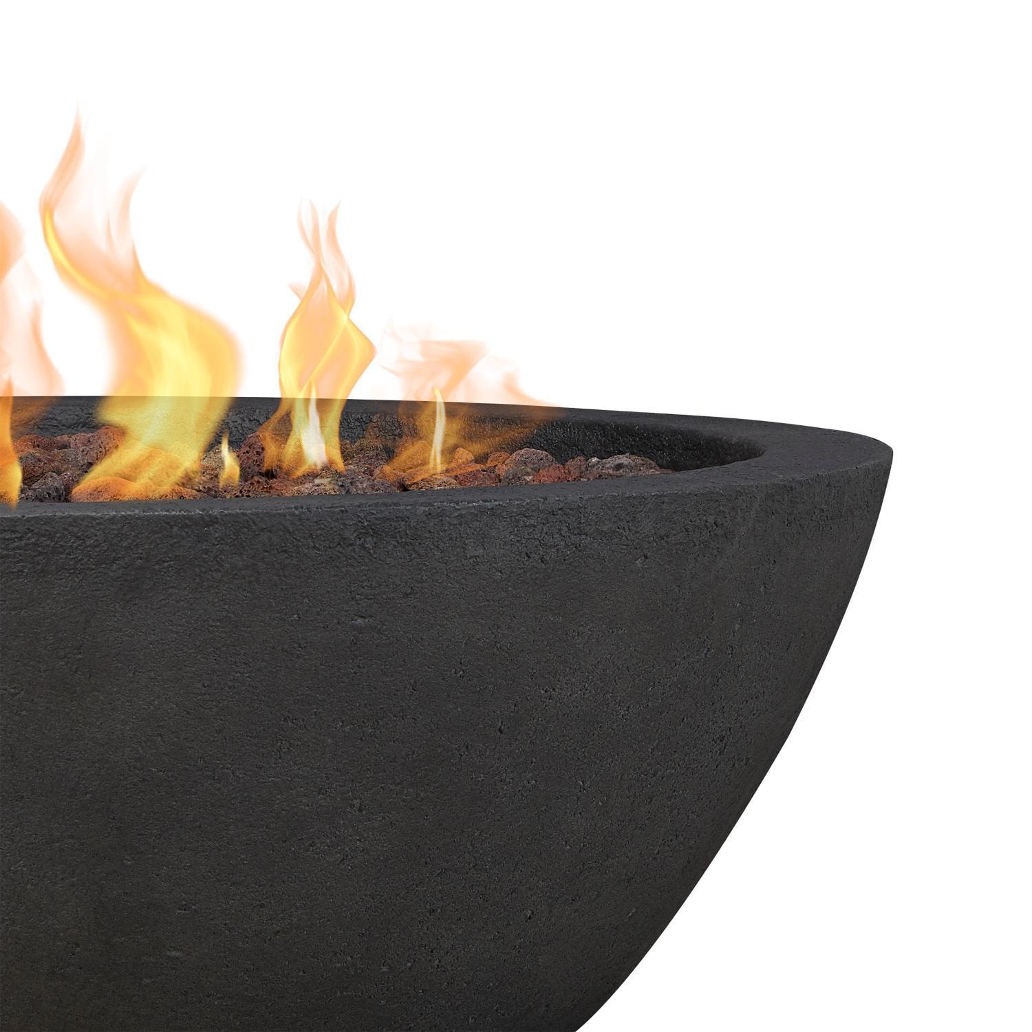 Creekwood 36 Inch Round MGO Propane Fire Bowl in Shale by Lakeview ...