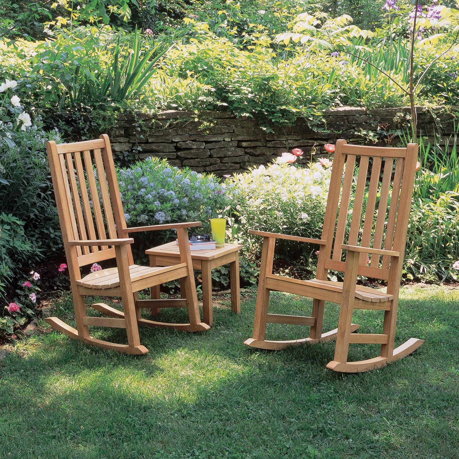 Classic Natural Teak Rocking Chair By Oxford Garden : BBQGuys