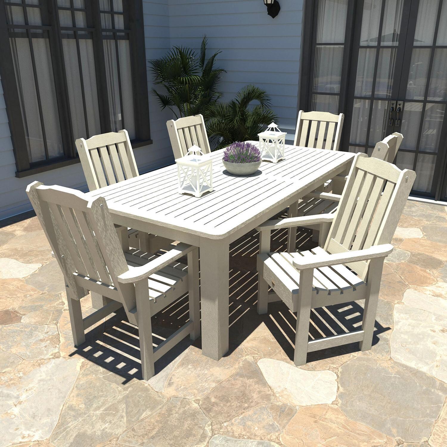 Hart Lane 7 Pc Recycled Plastic Dining Set In Whitewash by Lakeview ...