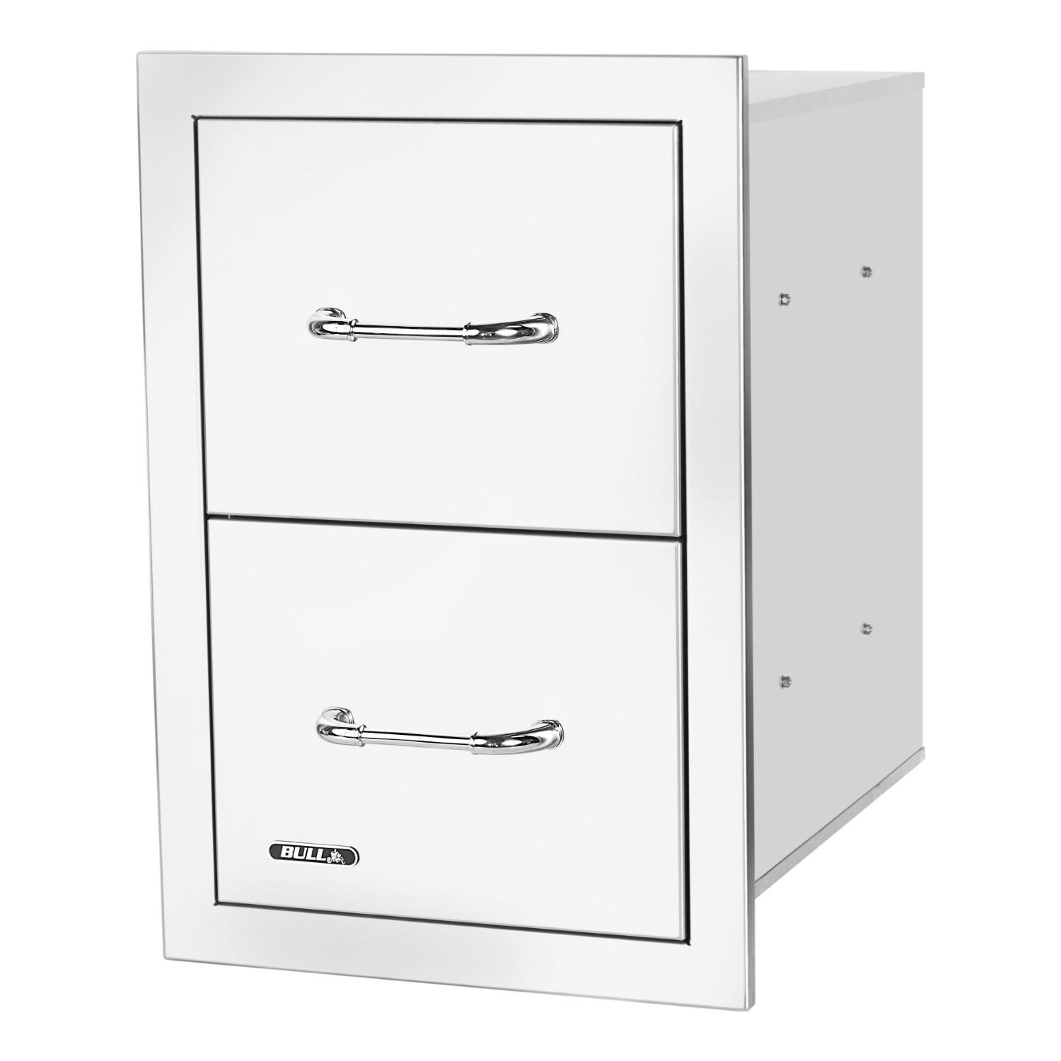Bull 15-Inch Stainless Steel Double Access Drawer W/ Reveal - 56990 ...