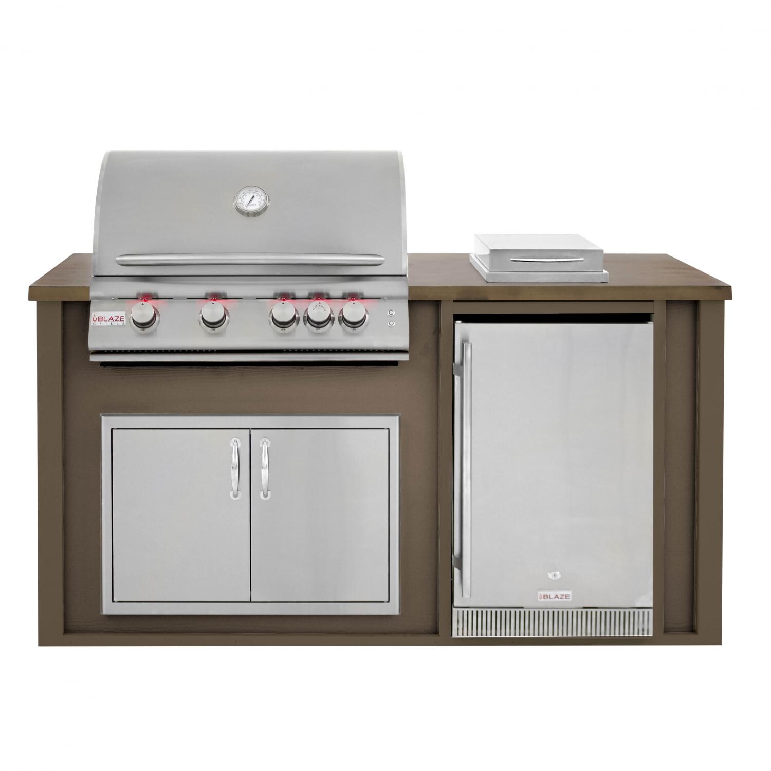 BBQGuys 6 Ft BBQ Island With Blaze LTE2 32-Inch Propane Gas Grill ...