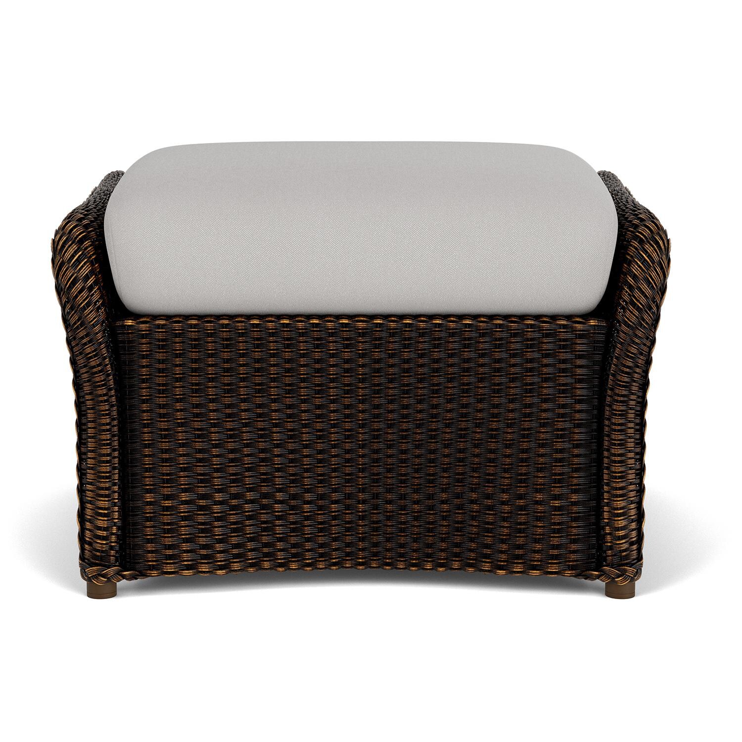 Weekend Retreat Wicker Ottoman in Mink/Tundra Dove By Lloyd Flanders ...
