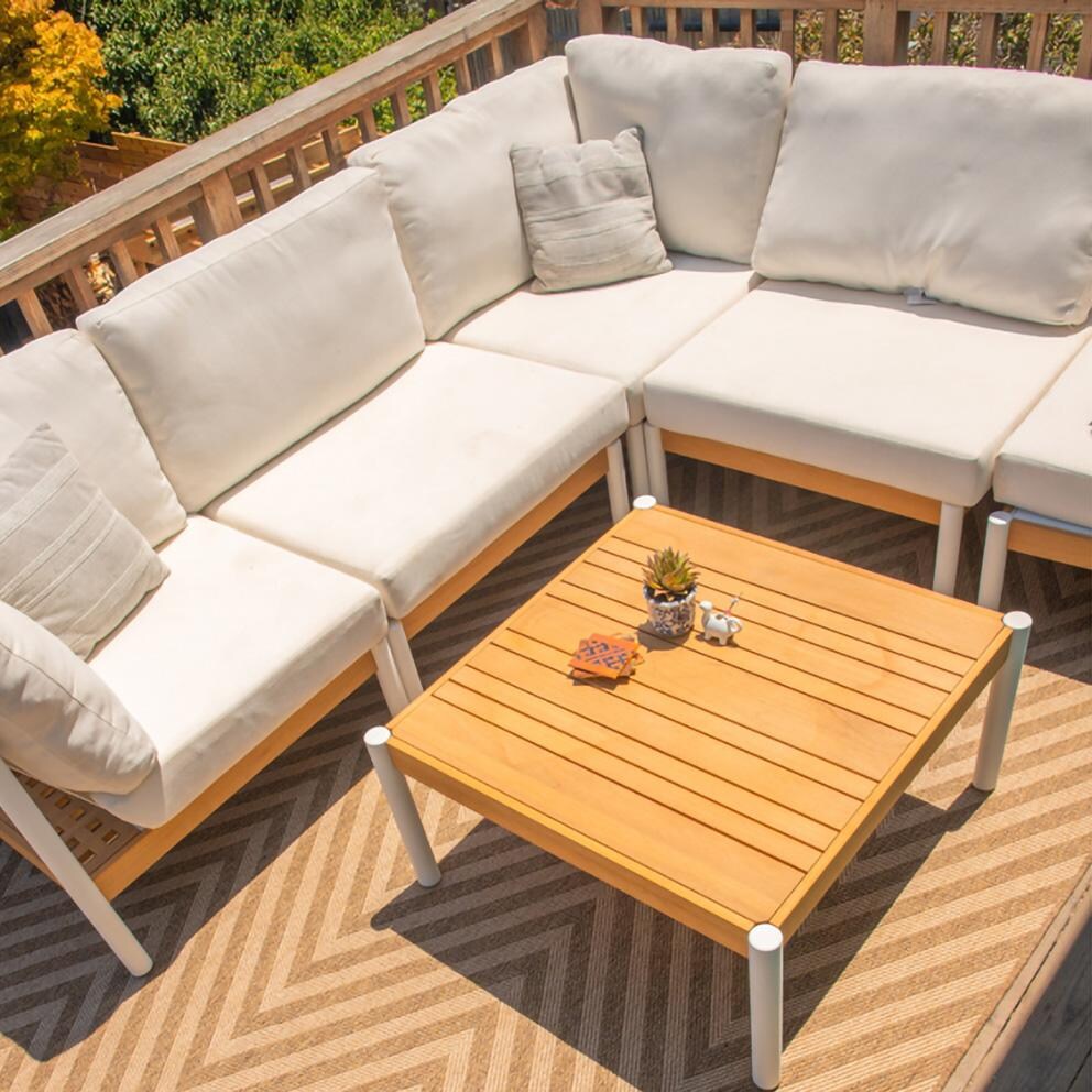 Carolton 6 Pc Aluminum Seating Set in White By Lakeview Outdoor Designs ...