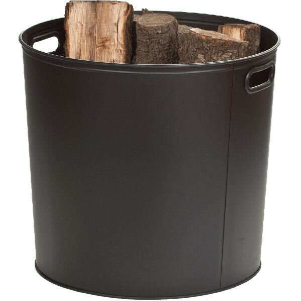 Dagan Industries Black Steel Log Bucket - 1540 : BBQGuys
