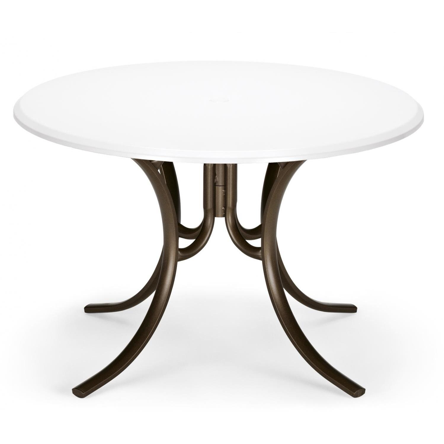 Aluminum 48-Inch Round Patio Dining Table With Werzalit Top By ...