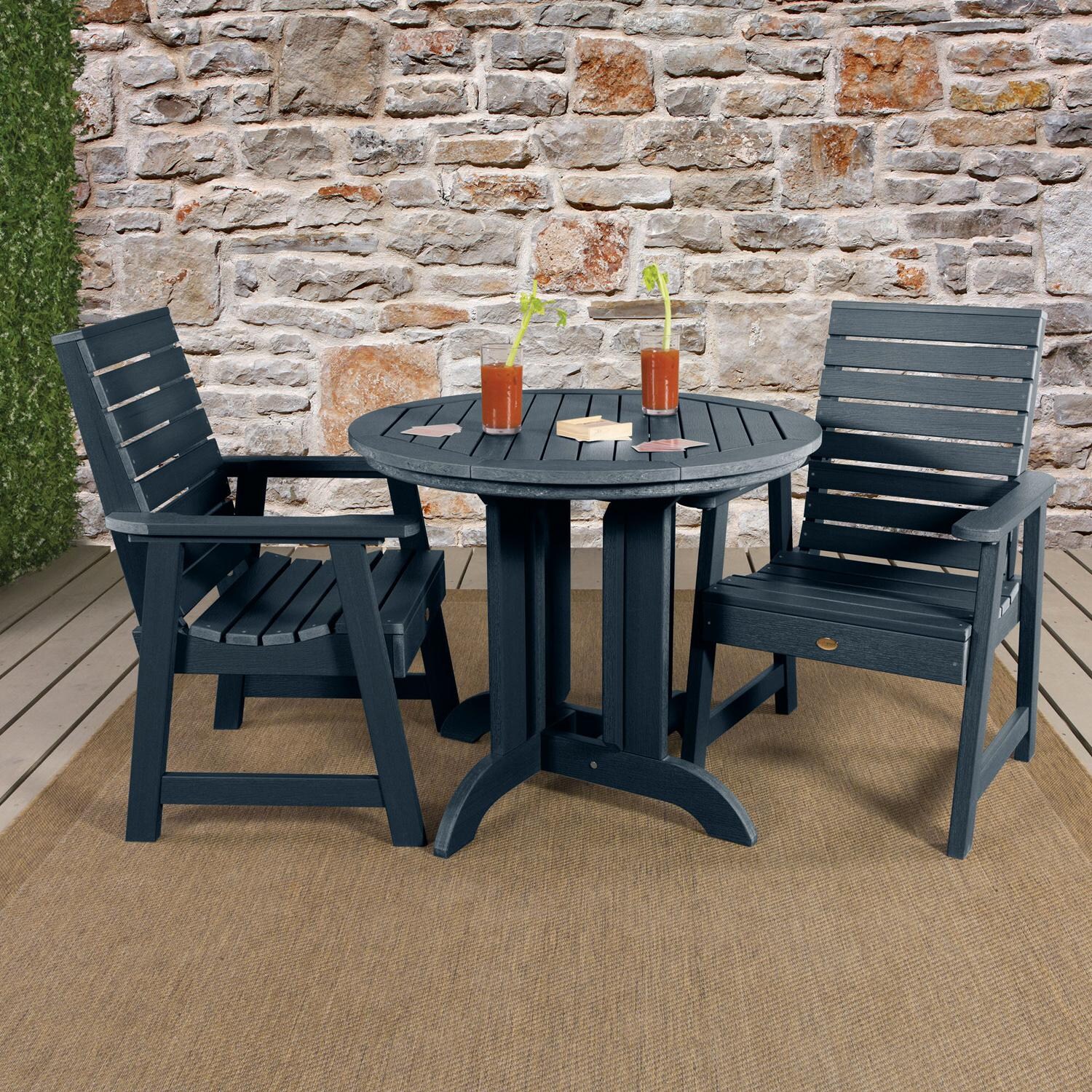 Elm Pointe 3 Pc Recycled Plastic Round Counter Dining Set in Federal ...