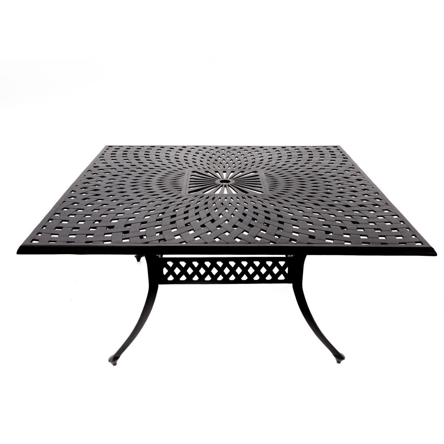 64-Inch Square Cast Aluminum Patio Dining Table By Lakeview Outdoor ...