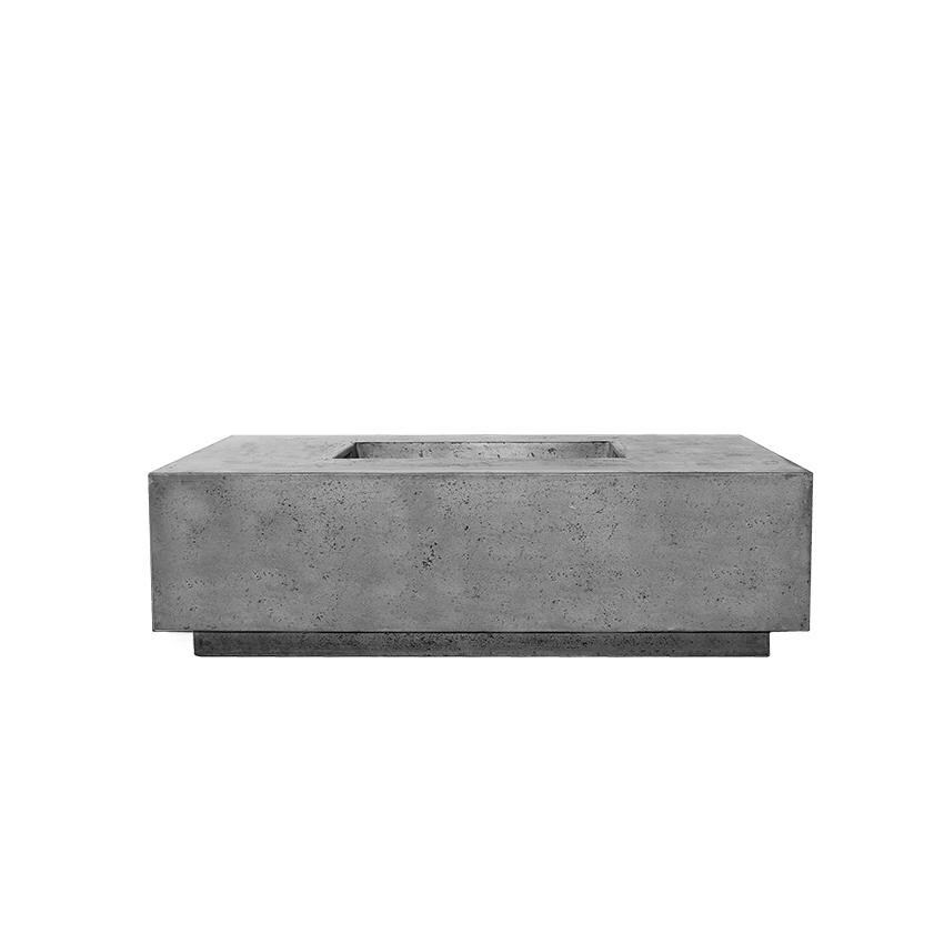 Cascata Bay 7 60 Inch Rectangular GFRC Propane Fire Pit in Pewter by ...