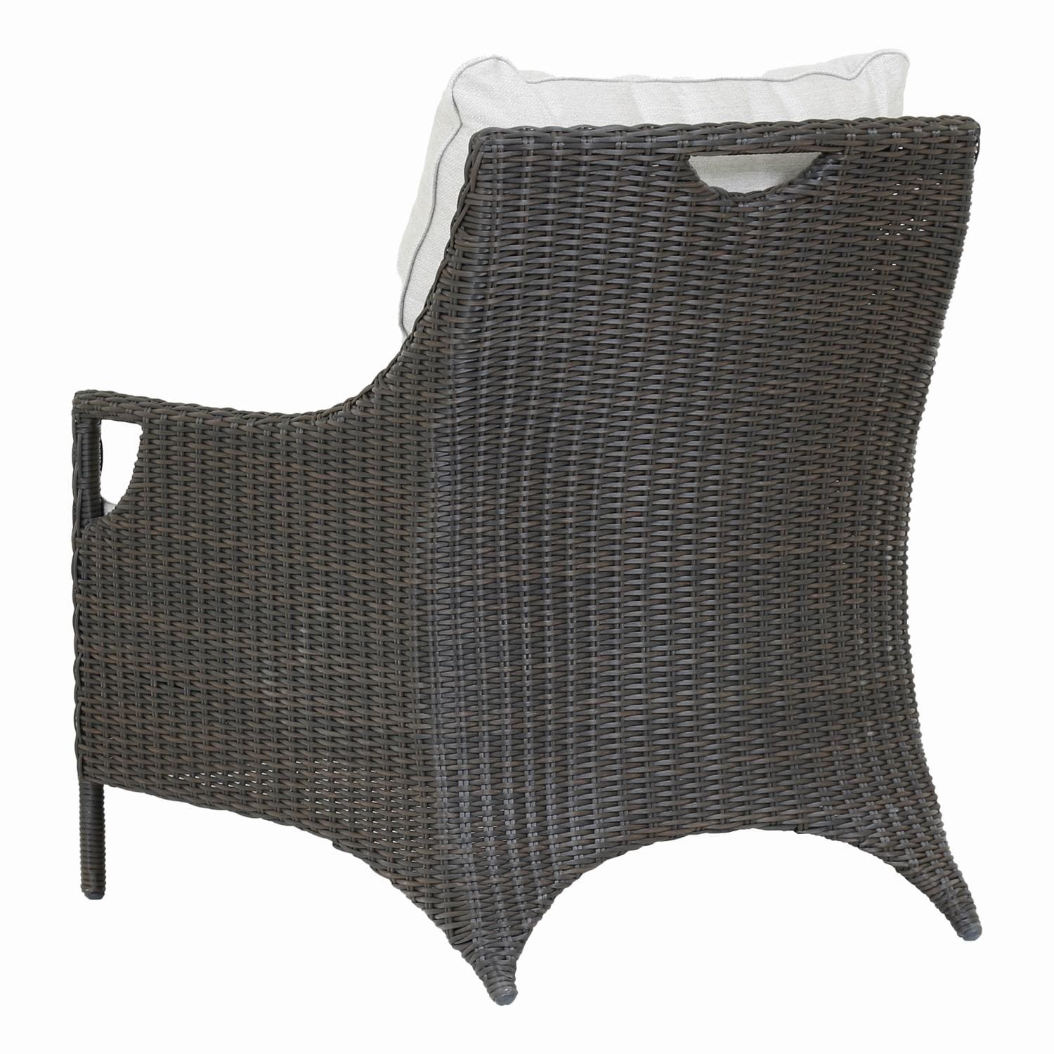 Bazaar Wicker Club Chair in Brown/Cast Silver by Sunset West : BBQGuys