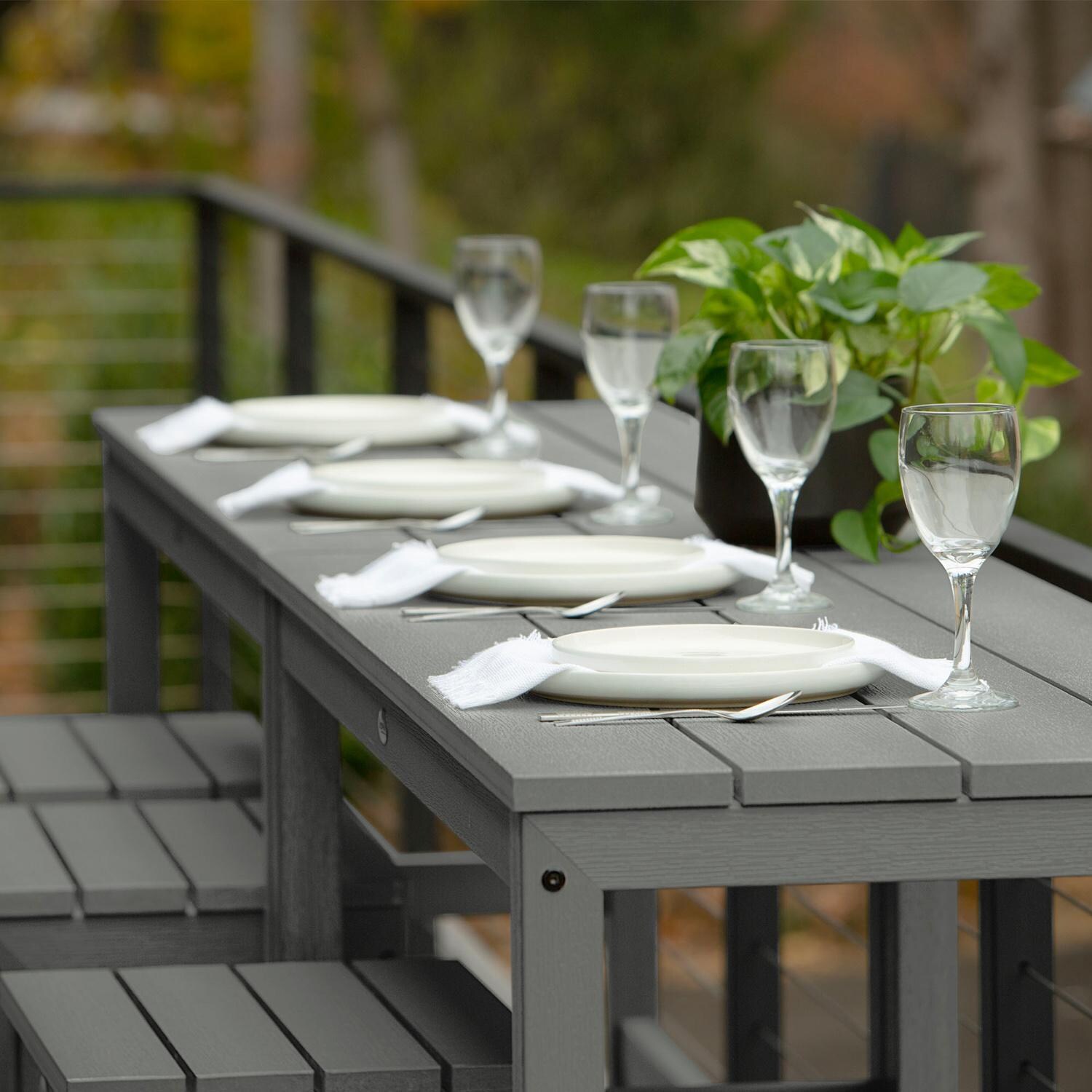 Audubon 6 Pc Recycled Plastic Counter Height Balcony Dining Bar Set in ...