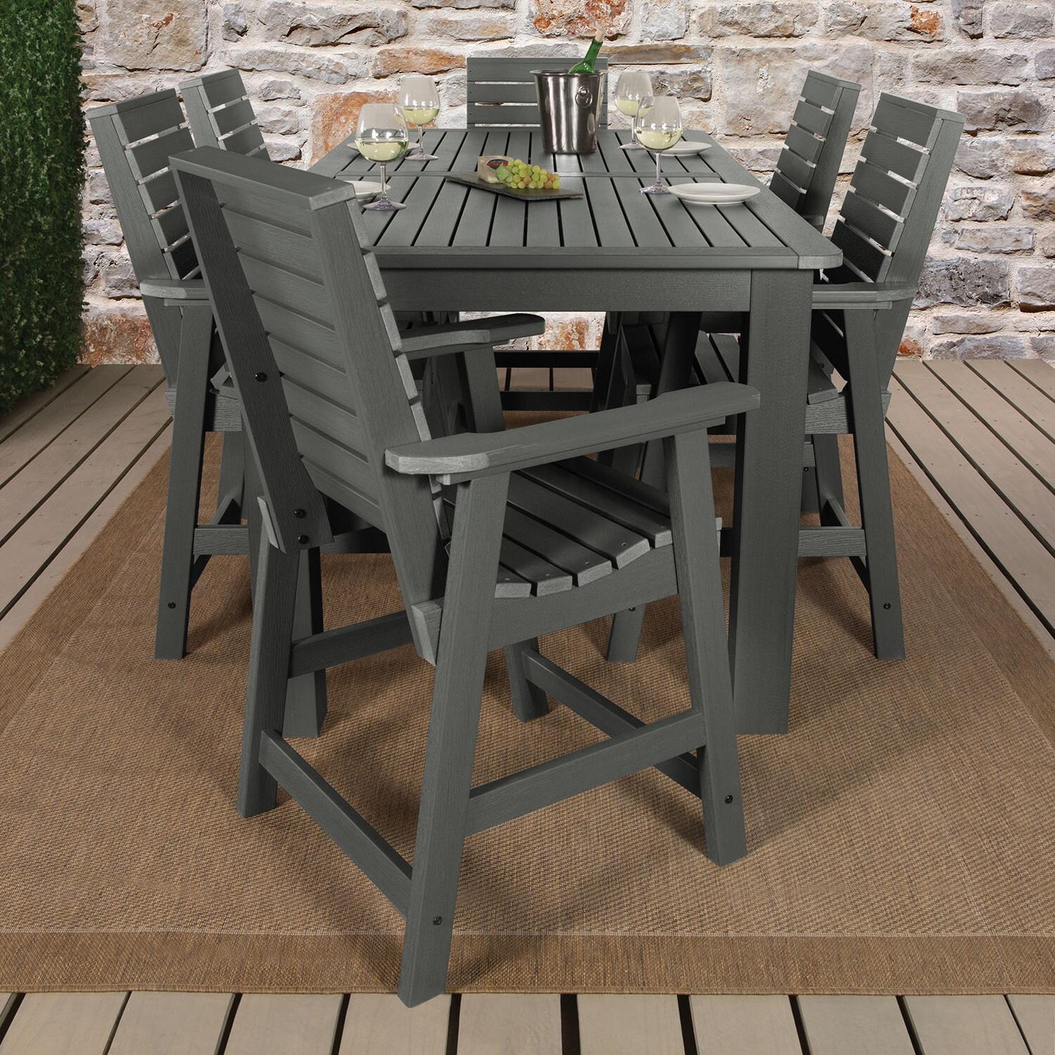 Elm Pointe 7 Pc Recycled Plastic Counter Height Dining Set In Coastal ...