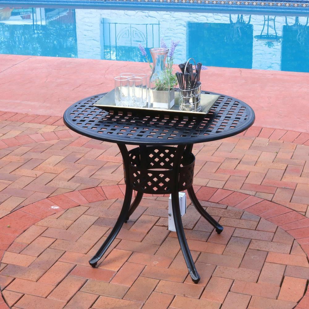 Ultimate Patio 33-Inch Black Cast Aluminum Round Dining Table : BBQGuys