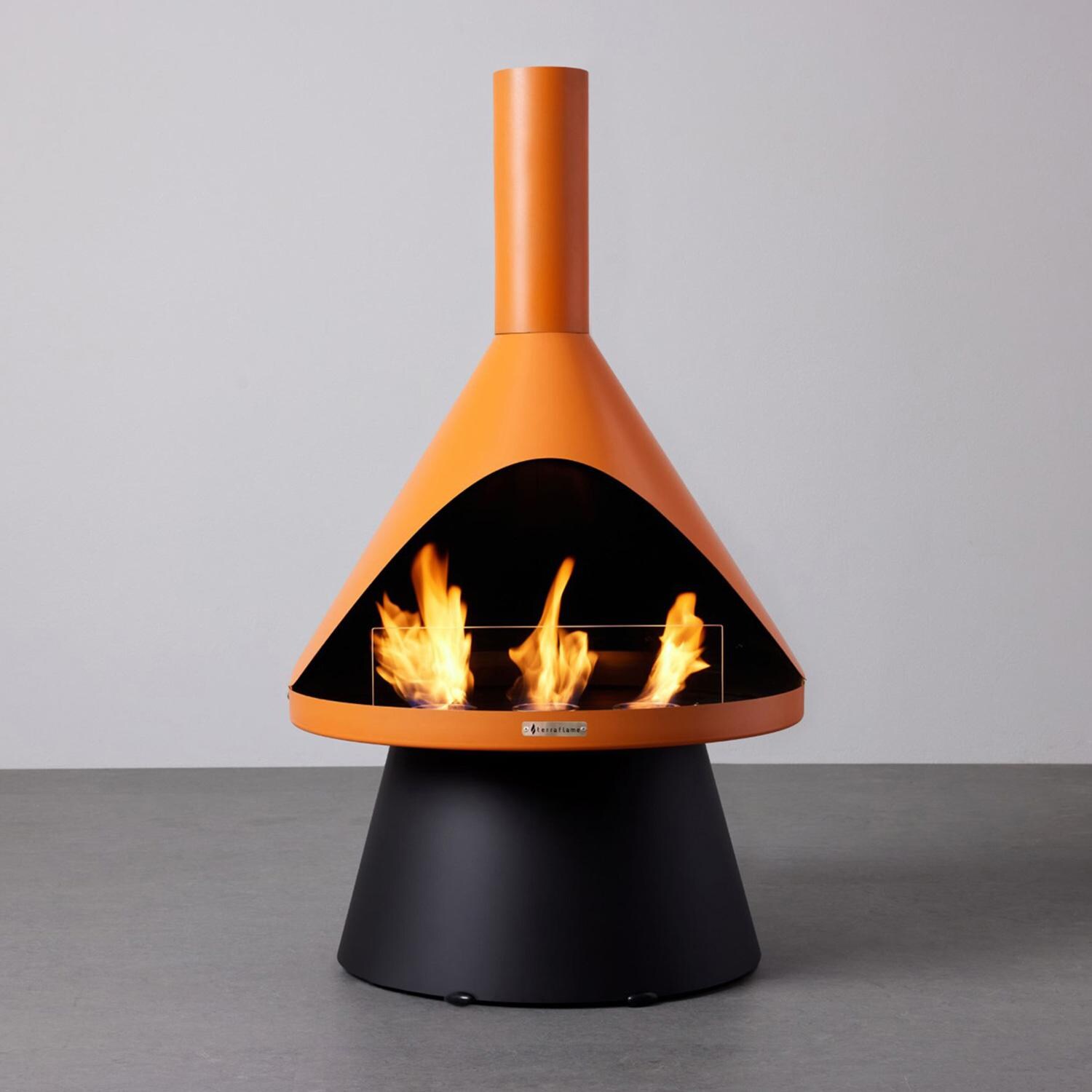 Lloyd Triangle Steel Gel Fuel Fire Pit in Orange By TerraFlame : BBQGuys