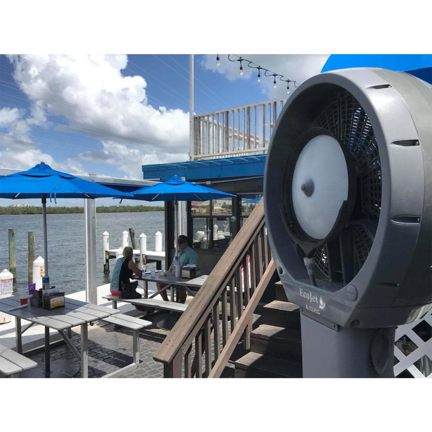 Ecojet by Joape Cyclone 737 Pedestal Outdoor Misting Fan - Gray : BBQGuys