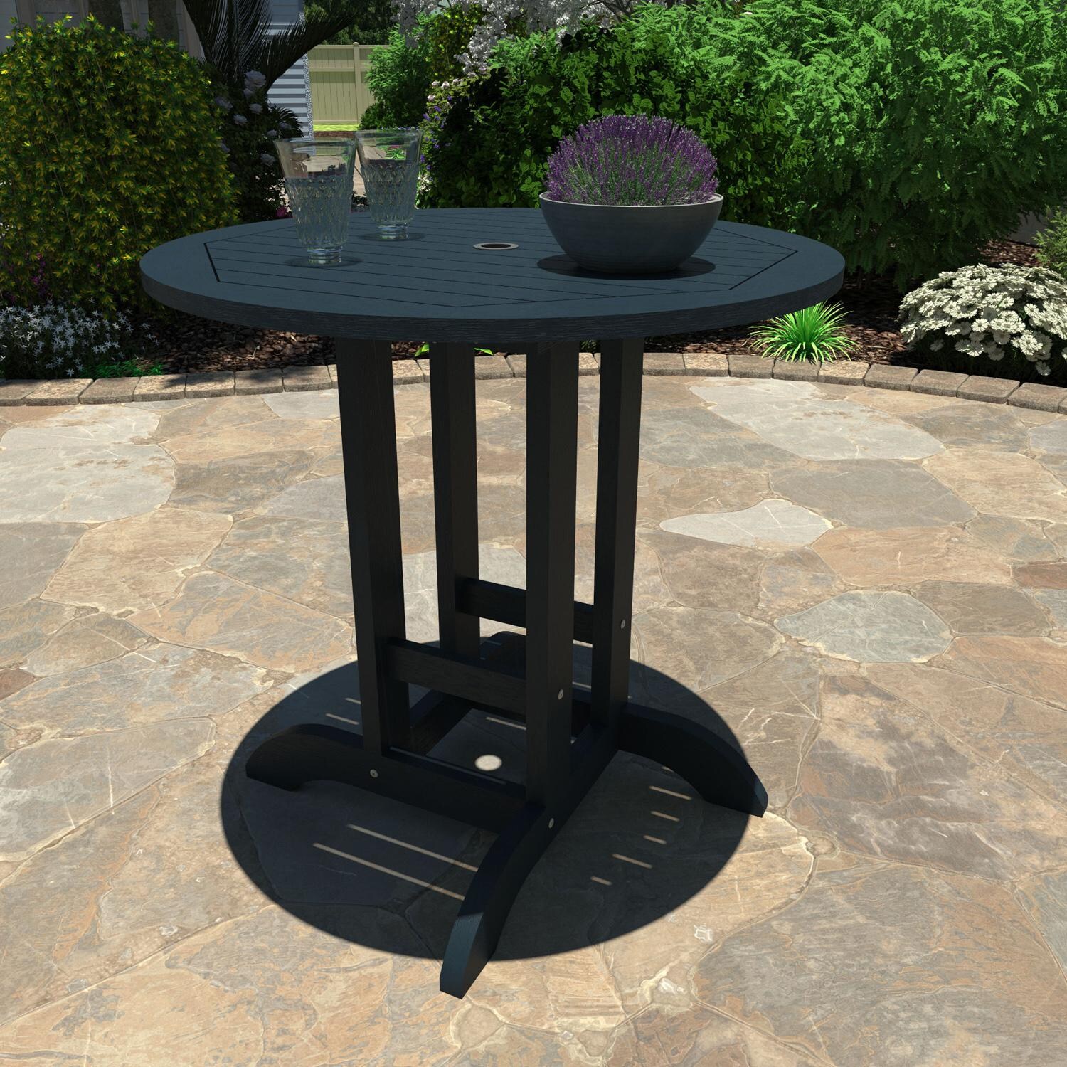 Elm Pointe 3 Pc Recycled Plastic Round Counter Dining Set in Federal ...