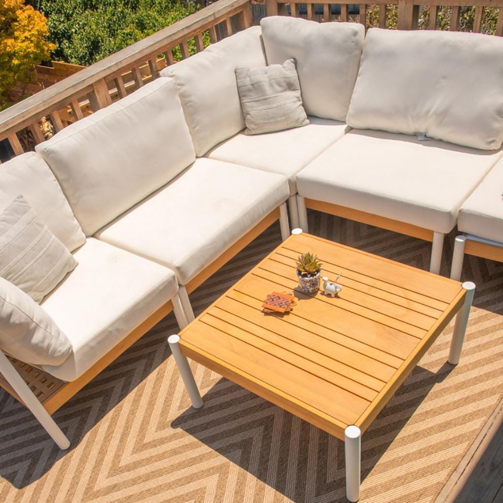 Carolton 6 Pc Aluminum Seating Set in White By Lakeview Outdoor Designs ...