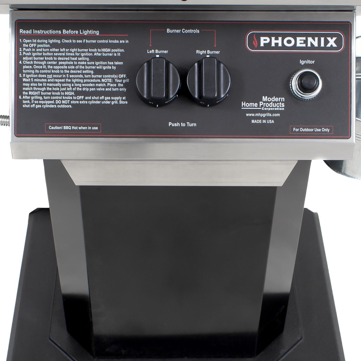Phoenix Stainless Steel Natural Gas Grill Head On Black Aluminum Patio ...