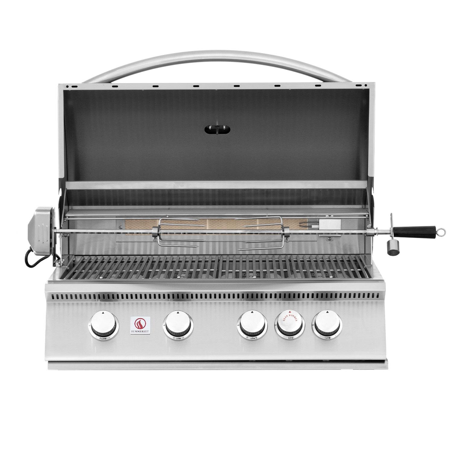 Summerset Sizzler 32-in 4 Burner Built-In Propane Gas Grill w/ Rear Infrared Burner - SZR32L ...