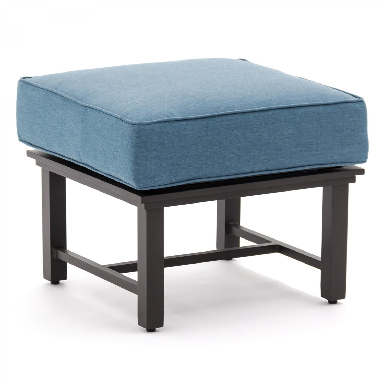 Sunbrella Cast Lagoon Small Square Outdoor Replacement Ottoman Cushion ...