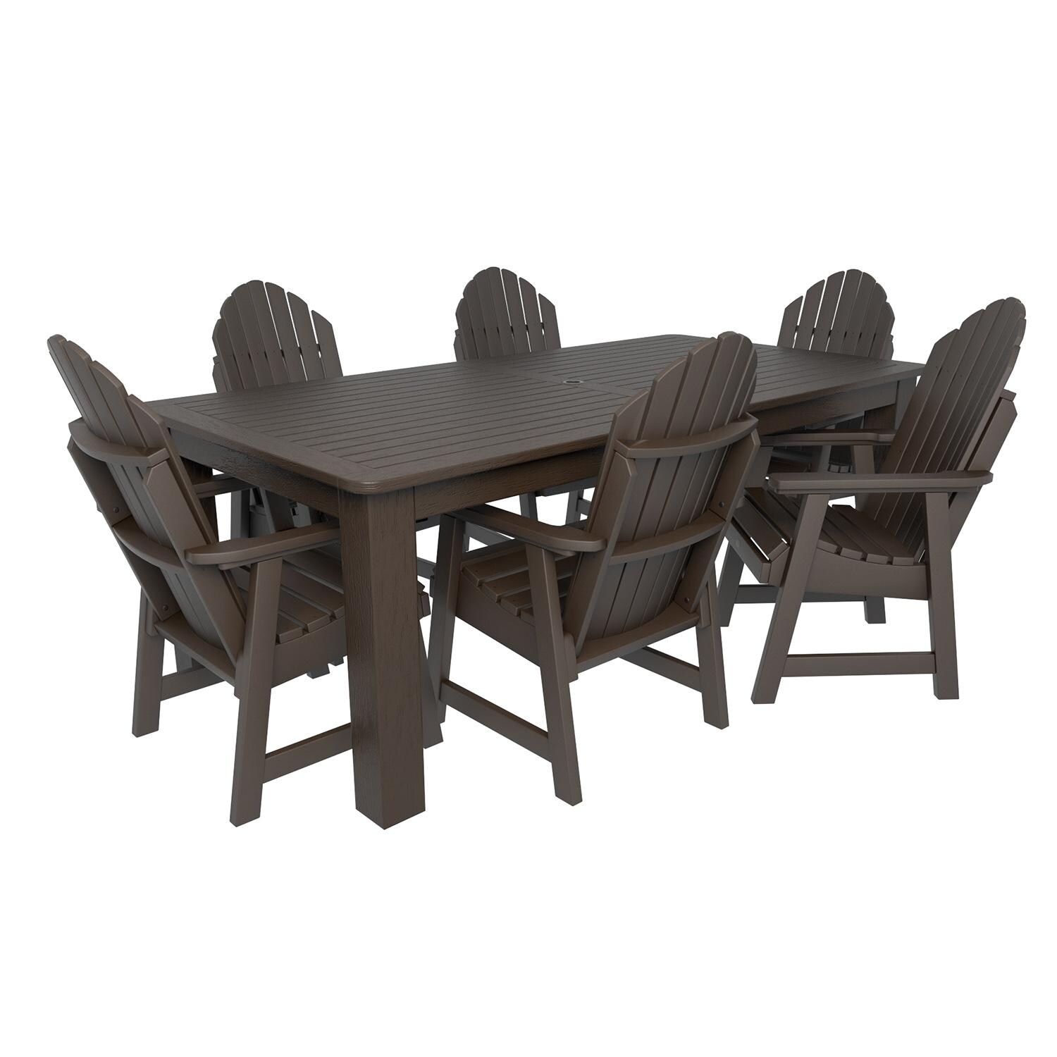 Dream Bay 7 Pc Recycled Plastic Dining Set In Weathered Acorn by ...