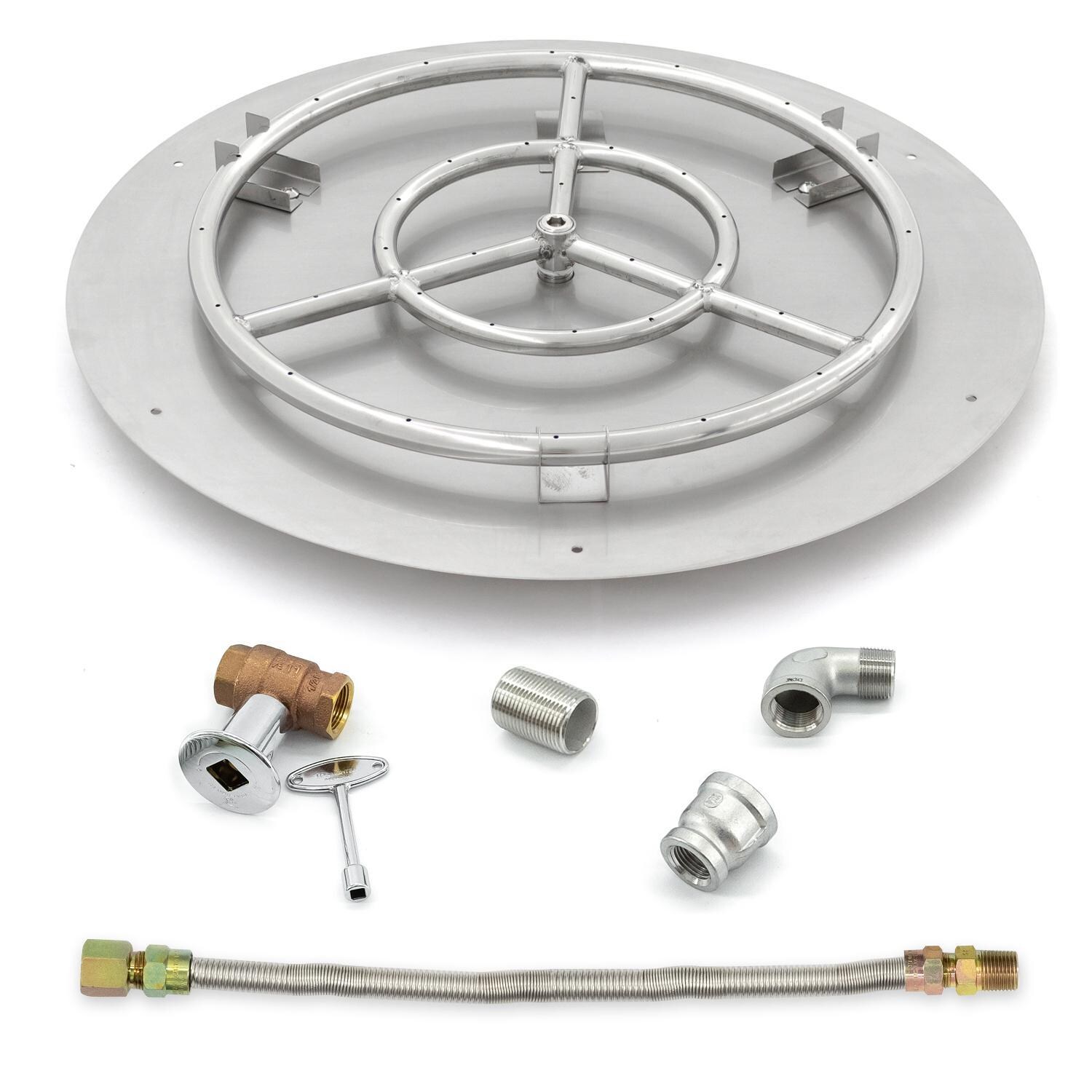 BBQGuys Signature 30-Inch Round Flat Pan W/ 24-Inch Natural Gas Ring ...