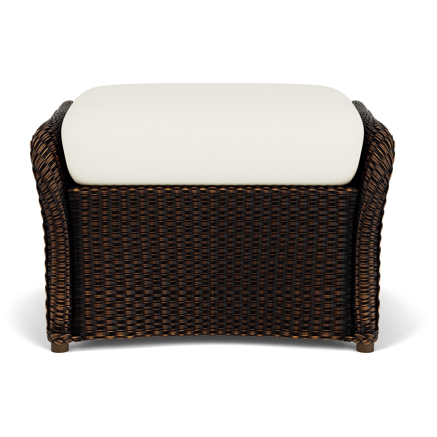 Weekend Retreat Wicker Ottoman in Mink/Sailcloth Salt By Lloyd Flanders ...