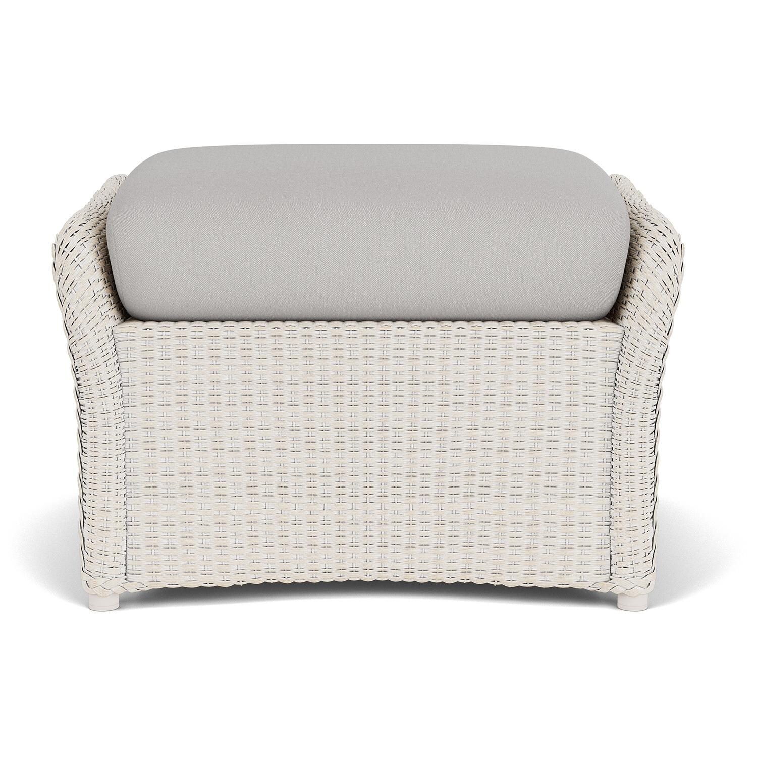 Weekend Retreat Wicker Ottoman in Antique White/Tundra Dove By Lloyd ...