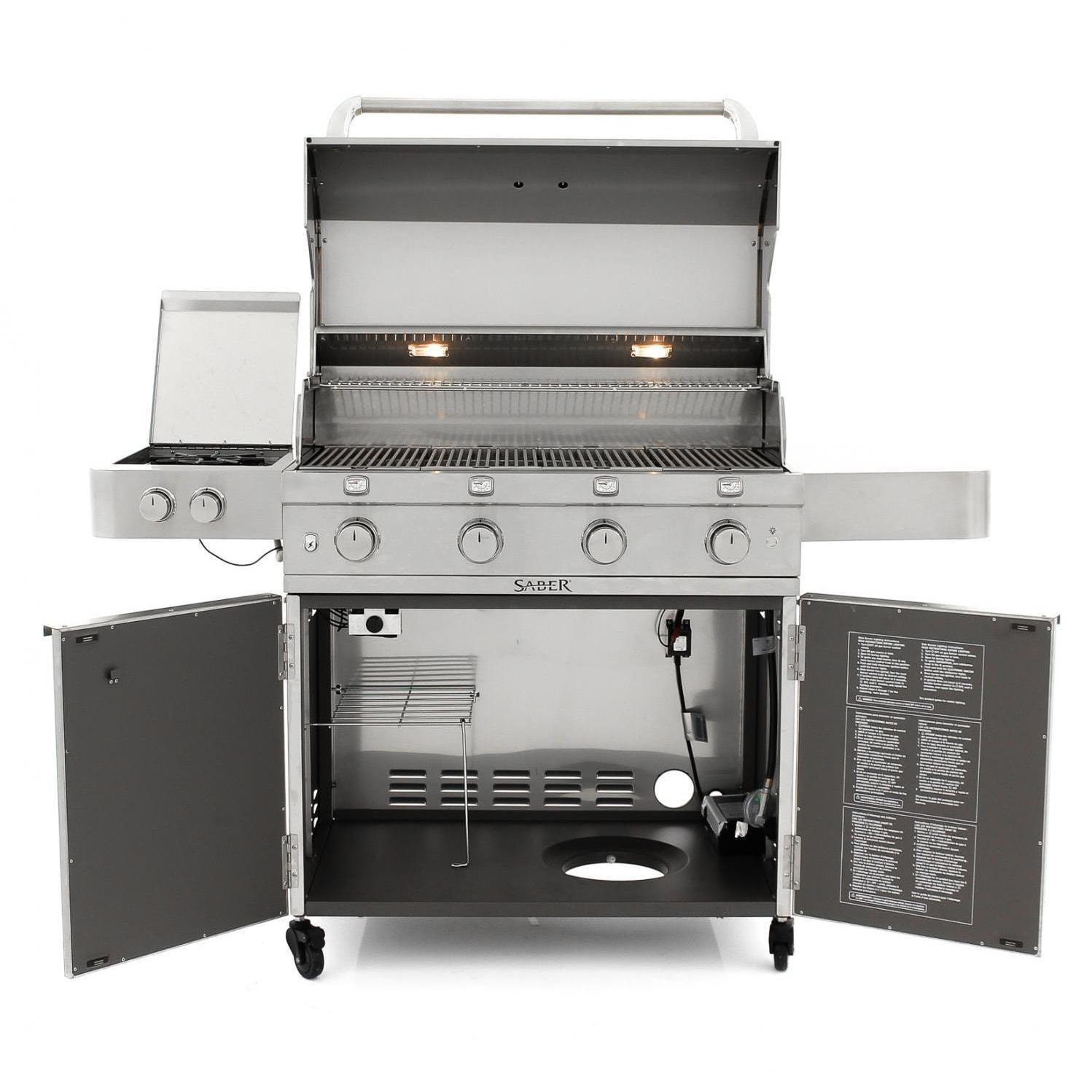 Saber Premium 670 40-Inch 4-Burner Infrared Propane Gas Grill With Side ...