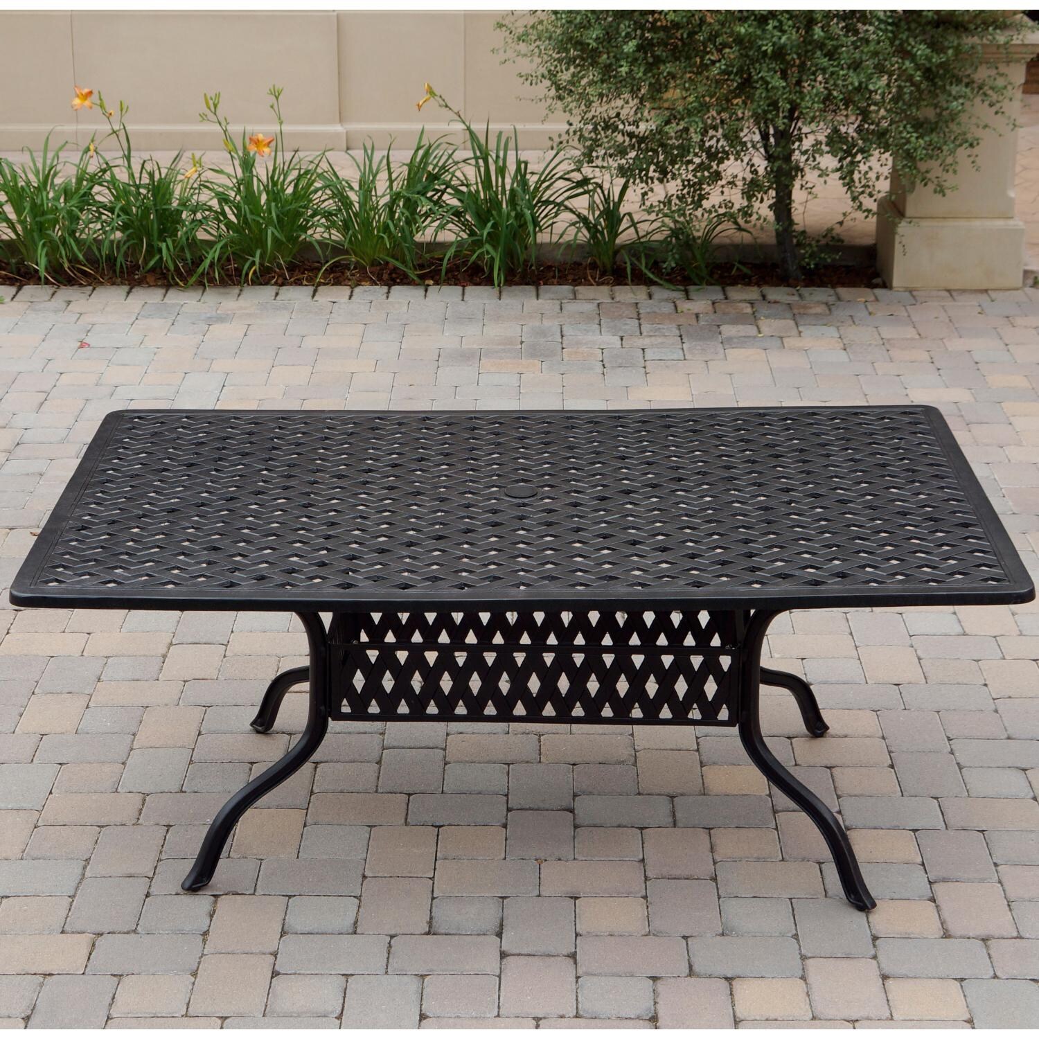 Darlee Santa Monica 7 Piece Cast Aluminum Patio Dining Set W/ 72 X 42 ...