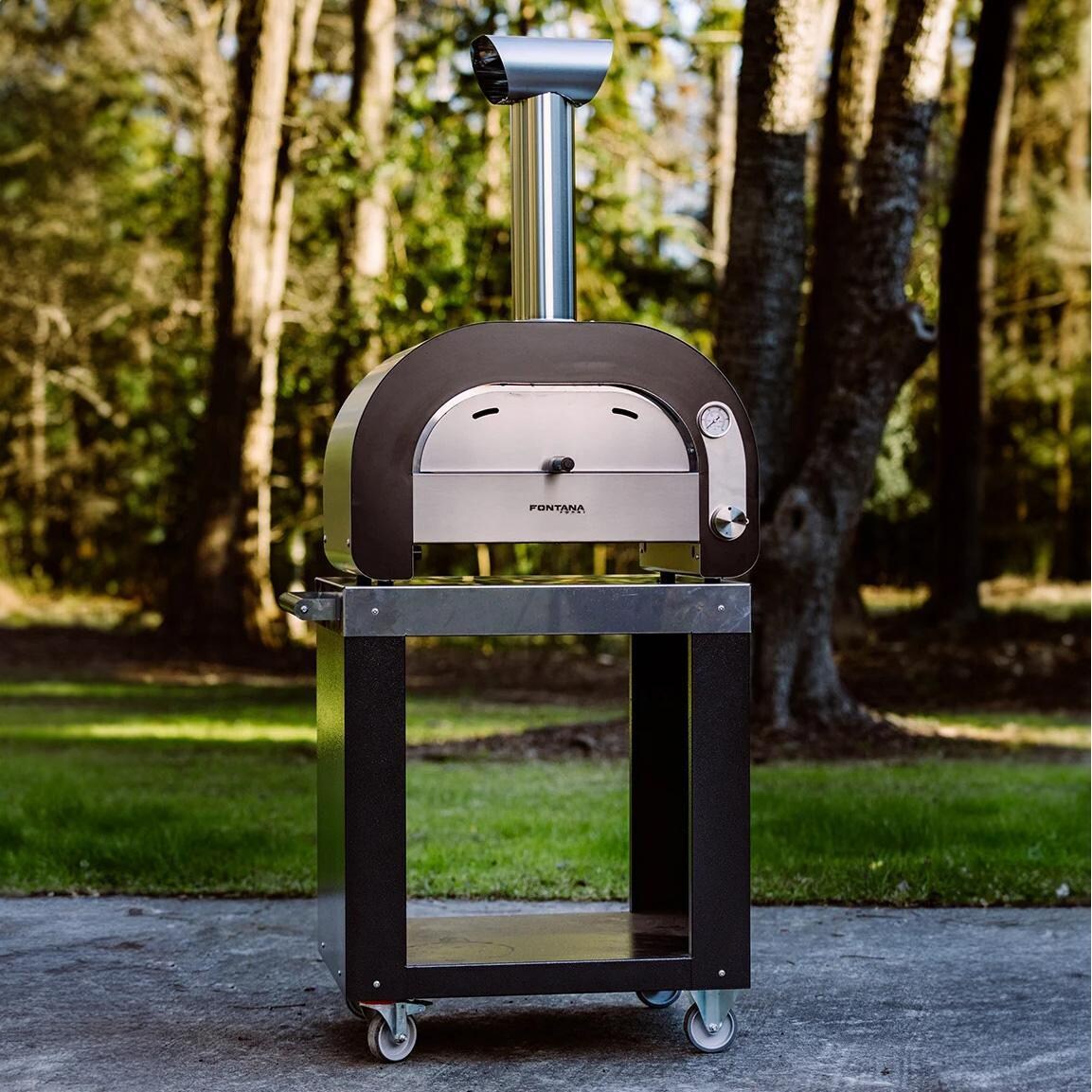 Fontana Forni Maestro 60 Gas Fired Pizza Oven on Mini Pizza Desk : BBQGuys