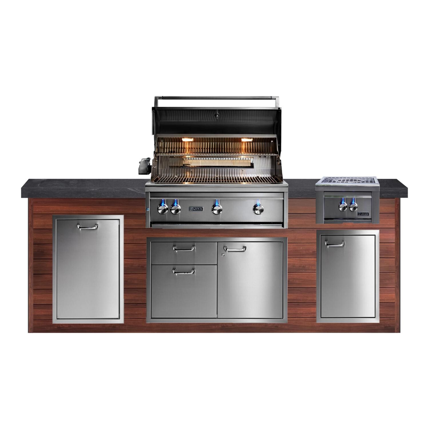 BBQGuys Signature 8ft Luxury Outdoor Kitchen w/ Lynx Professional 36 ...