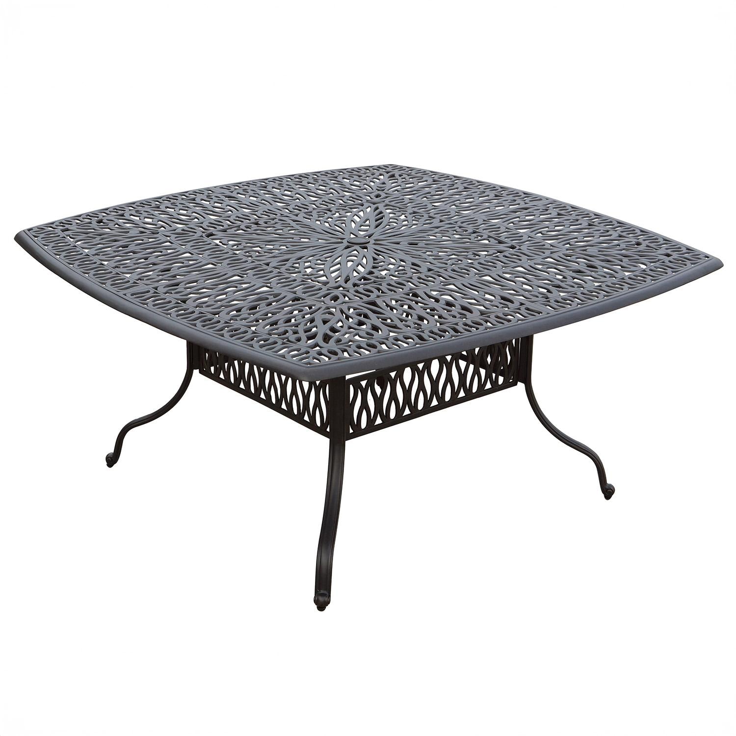 Elisabeth 9 Pc Cast Aluminum Dining Set w/ 64 Inch Table & 4 Swivel ...