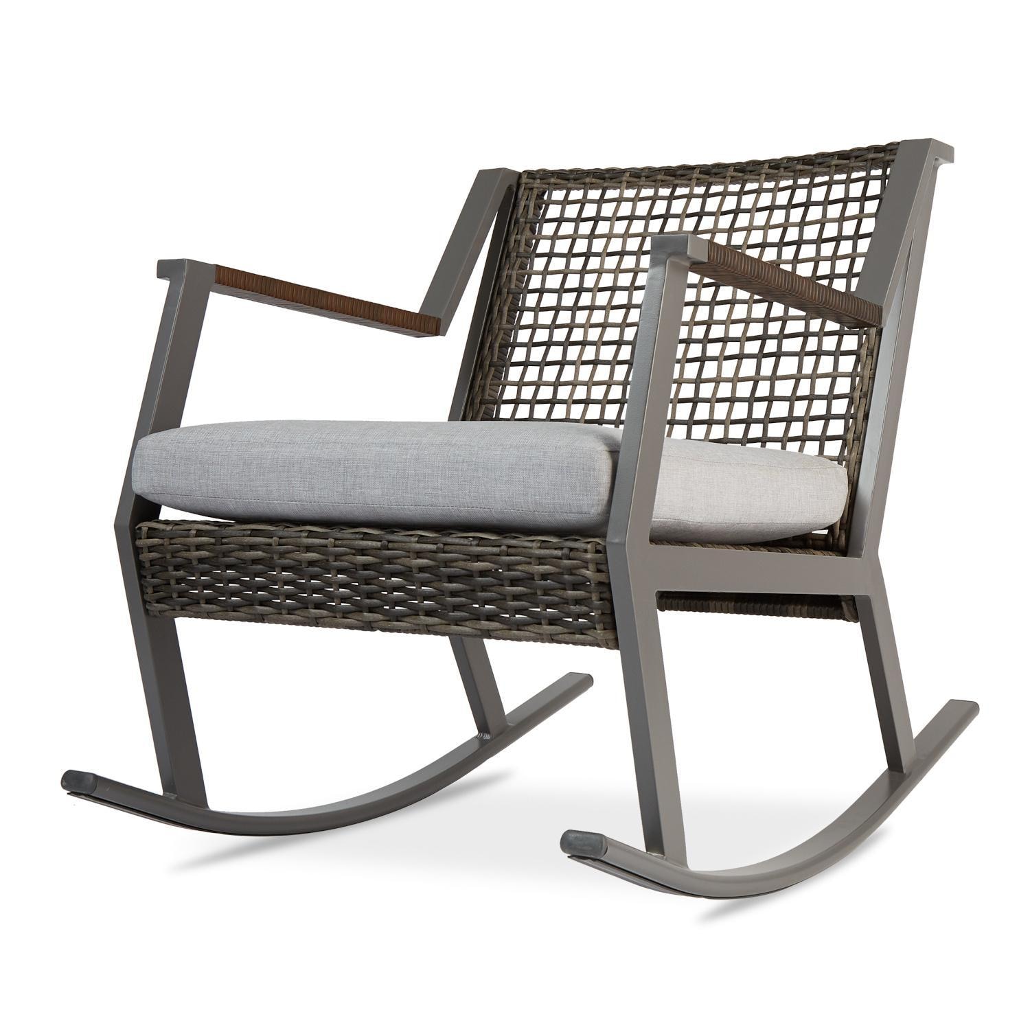 Rustic Bay 2 Pc Aluminum Rocker Chair Set in Gray by Lakeview Outdoor ...