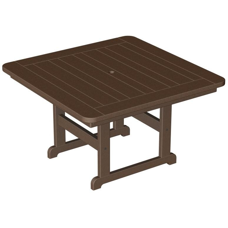 Poly-Wood Recycled Plastic Wood Park Dining Table - 48 Inch Square ...