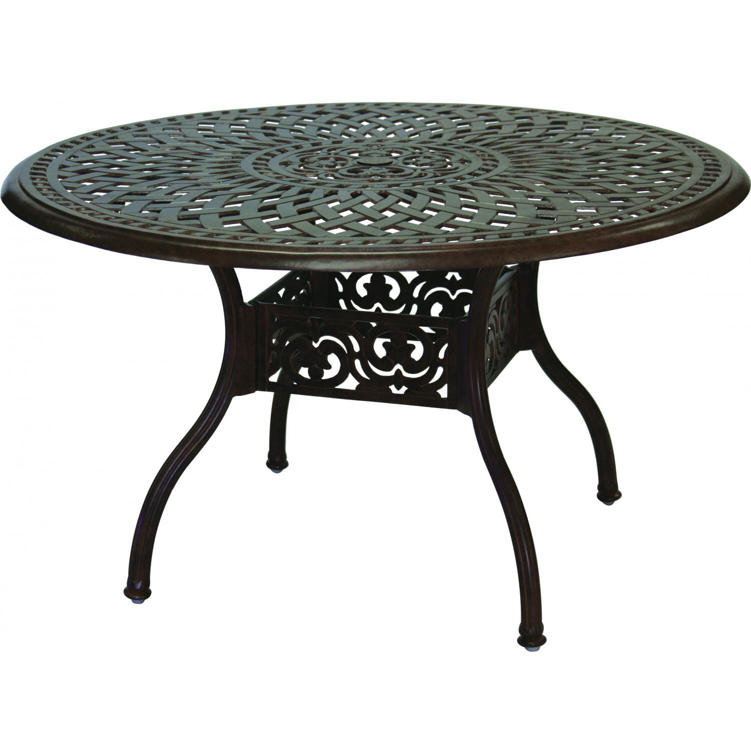 Darlee Series 60 48 Inch Cast Aluminum Patio Dining Table - Antique ...