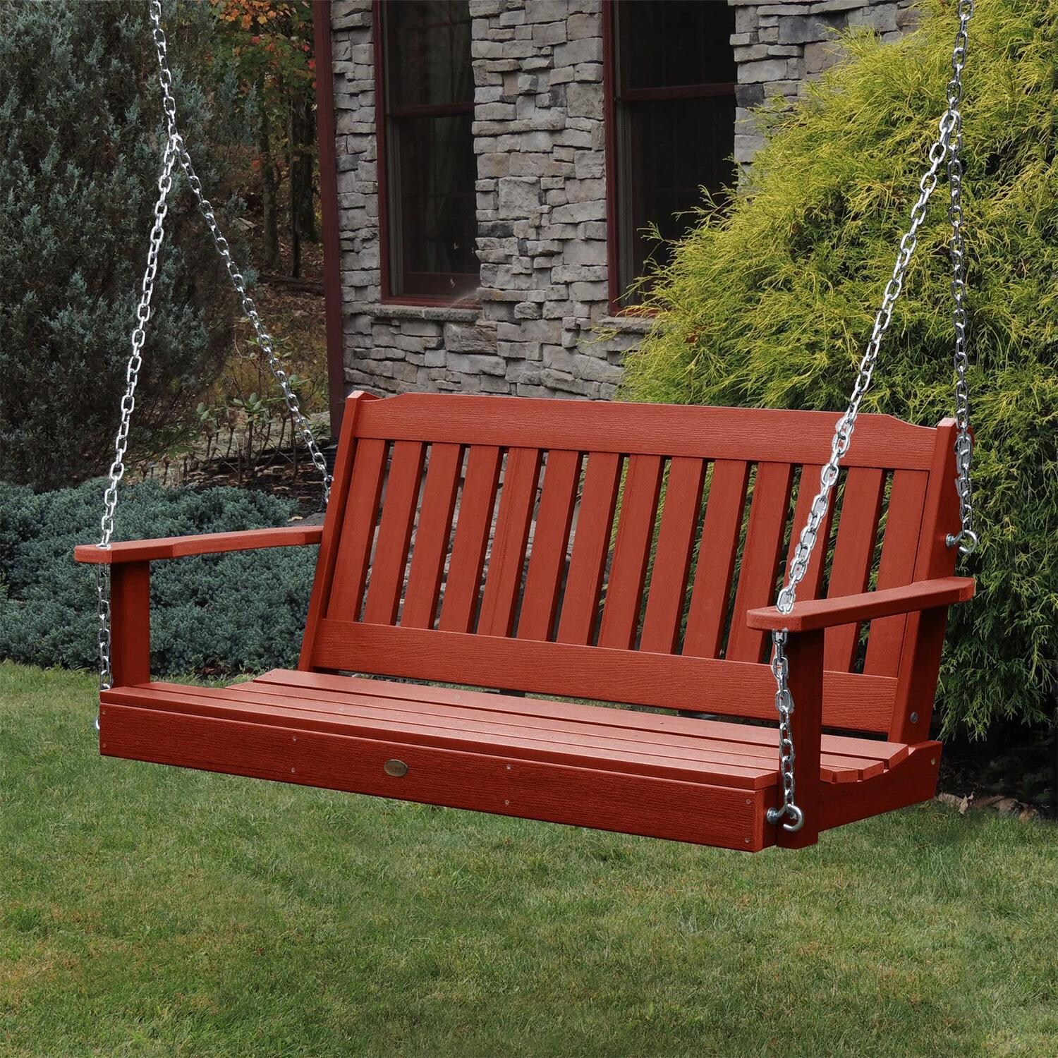 Lakeview Elm Pointe Porch Swing - 5ft - Rustic Red : BBQGuys
