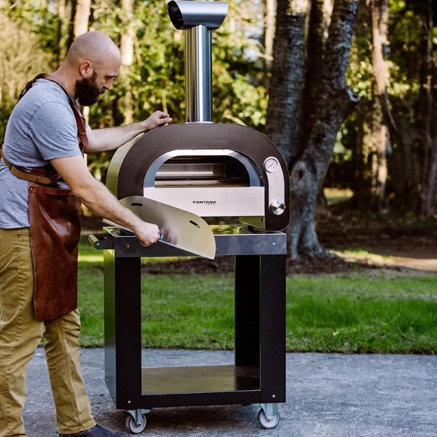 Fontana Forni Maestro 60 Gas Fired Pizza Oven on Mini Pizza Desk : BBQGuys