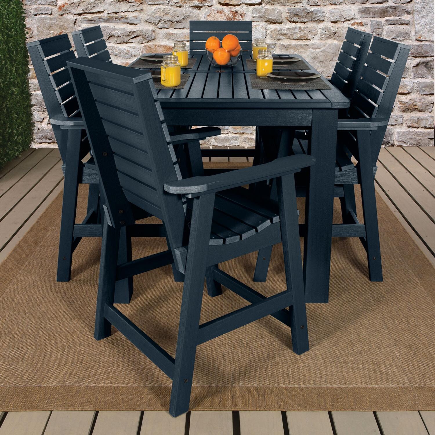 Elm Pointe 7-Piece Rectangular Counter Height Dining Set in Federal ...