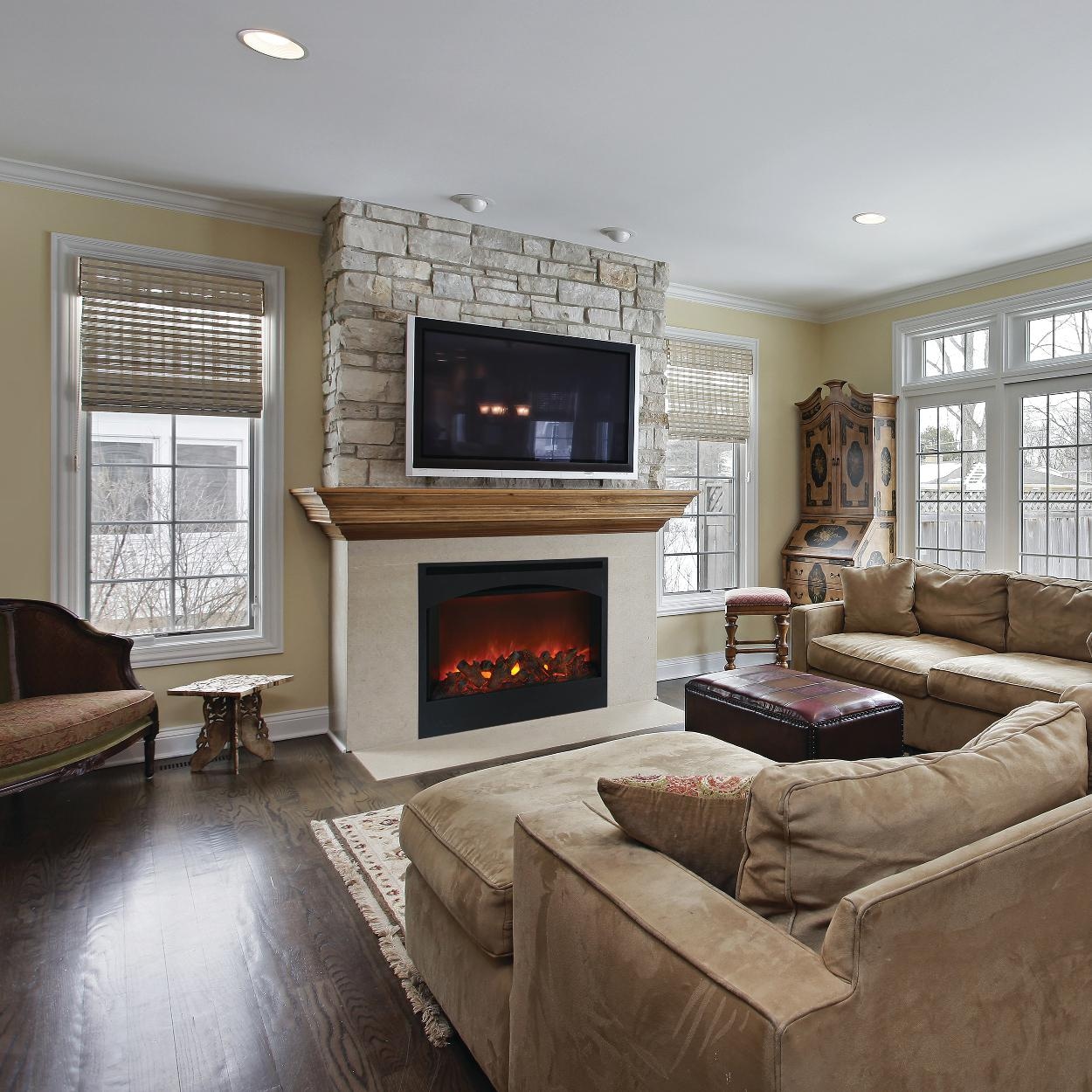 Amantii Zero Clearance 31-Inch Built-In Electric Fireplace with Arched ...