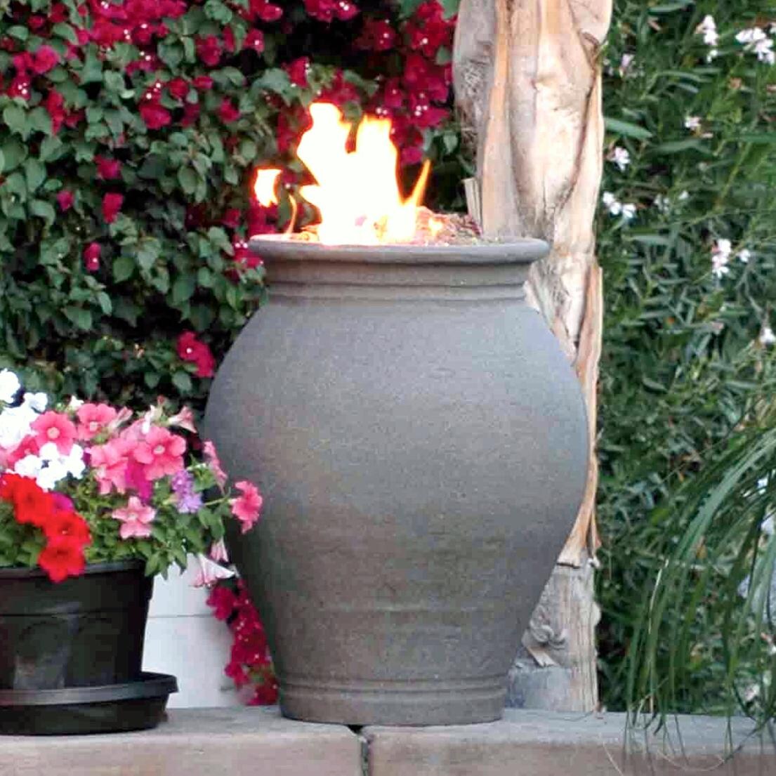 American Fyre Designs Amphora 22-Inch Outdoor Natural Gas Fire Urn ...