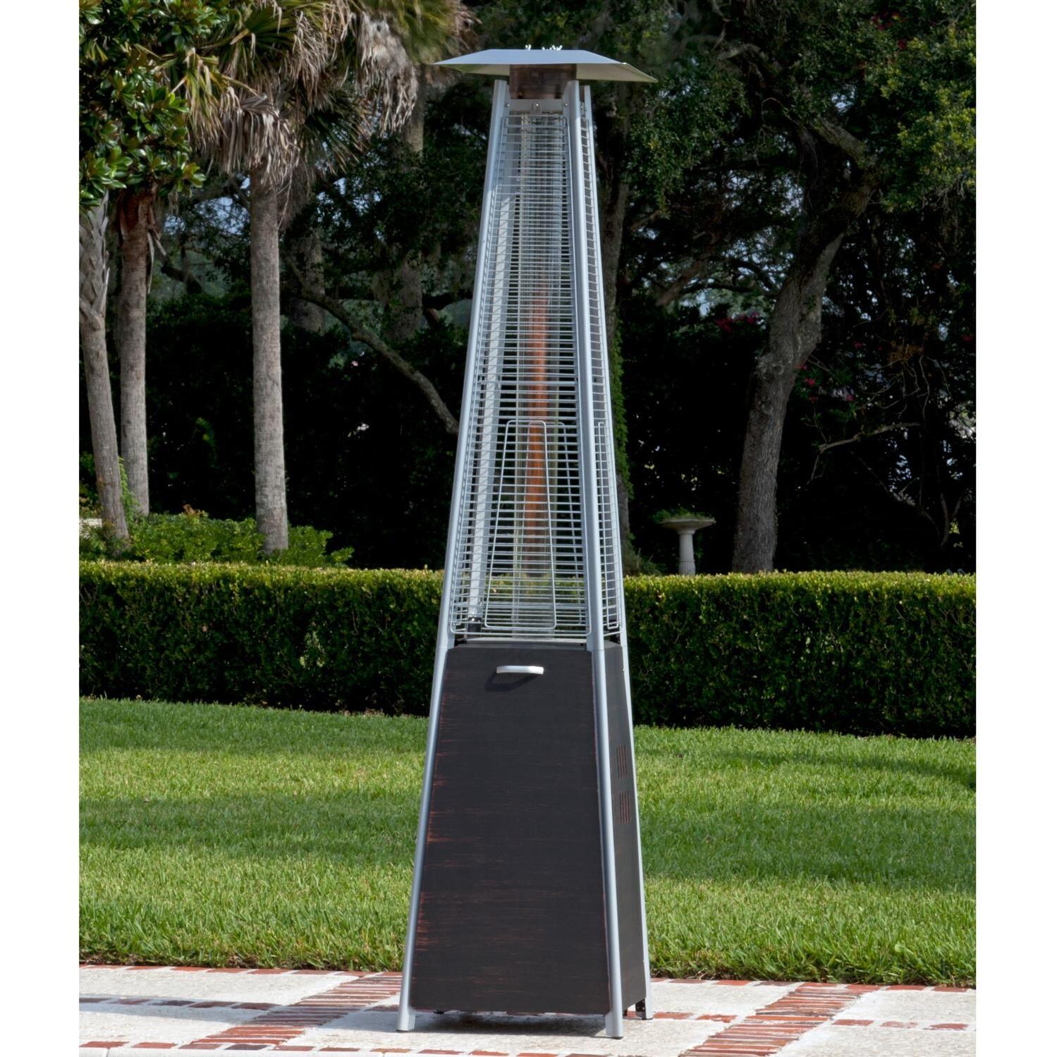 Ultimate Patio 40,000 BTU Propane Pyramid Flame Patio Heater - Brushed ...