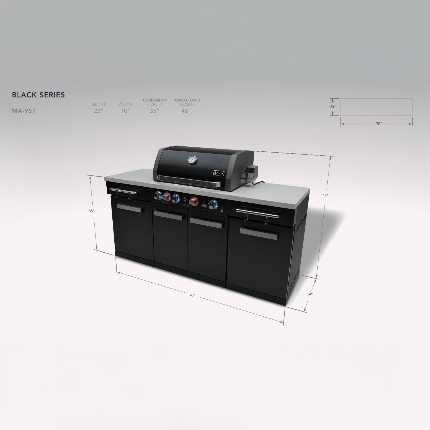 Mont Alpi Compact Series 6 Ft Natural Gas Outdoor Kitchen Island in ...