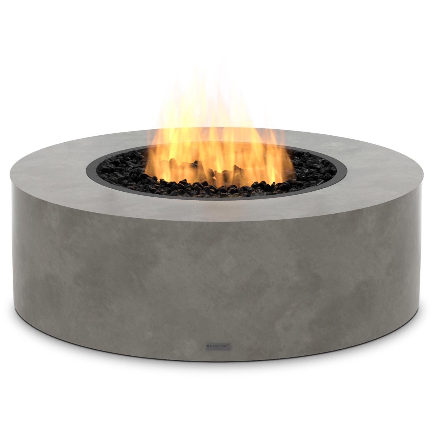 EcoSmart Fire Ark 40 Inch Stainless Steel Burner Round Concrete Gas ...